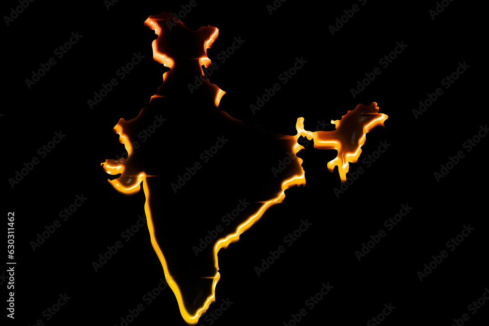 indian map neon sign isolated dark background Stock Illustration ...