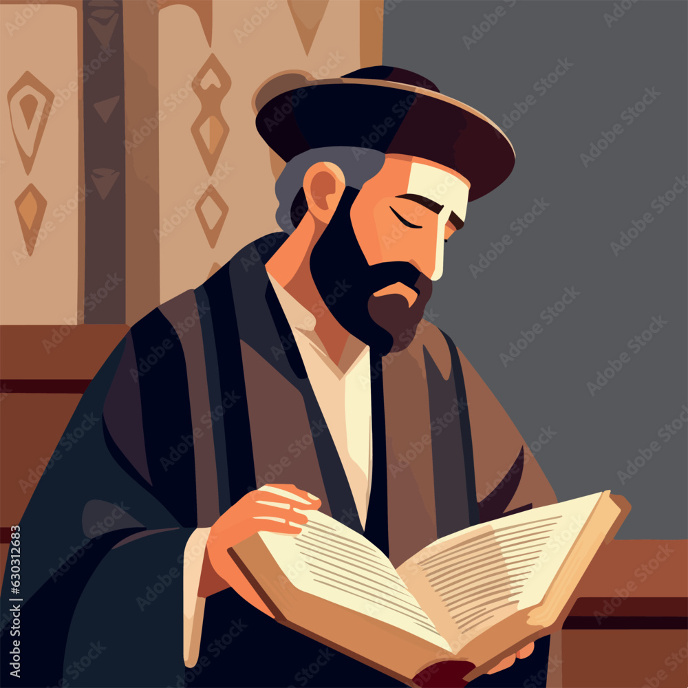 Torah reading isolated cartoon vector illustration. Jewish people ...