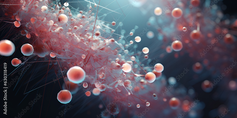 Vibrant Red Blood Cells Under Microscope Microscopic View of Flowing ...