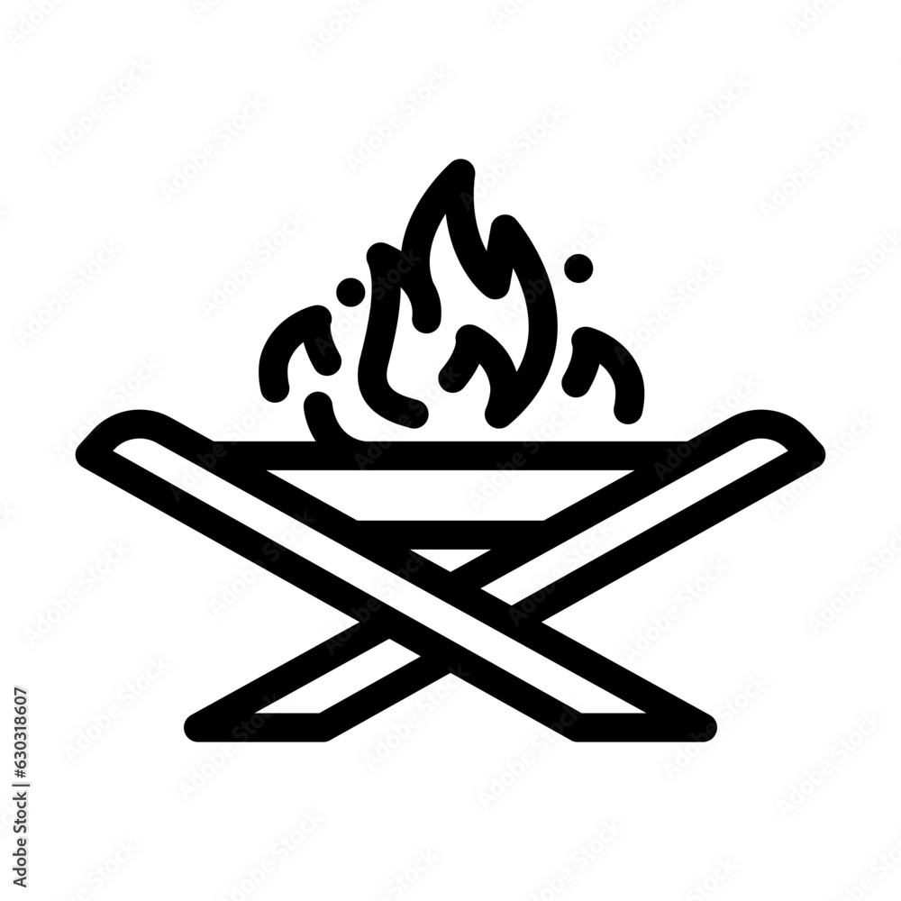foldable fire pit glamping line icon vector. foldable fire pit glamping ...