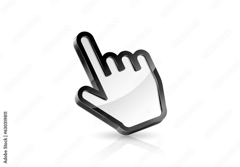 Vector illustration of hand cursor on white background Stock Template ...