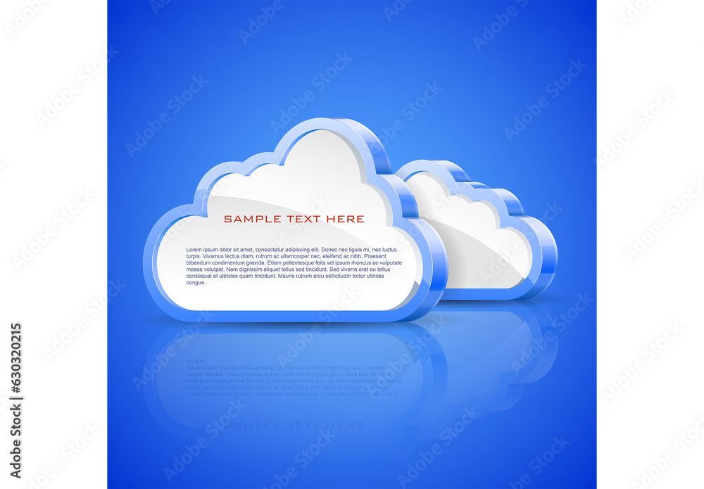 Vector illustration of abstract clouds on blue background. Stock ...