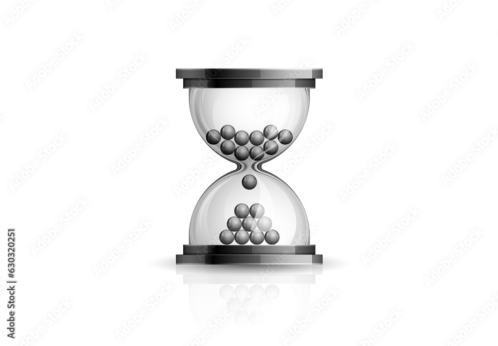 Realistic high detailed vector illustration of hourglass icon on white ...