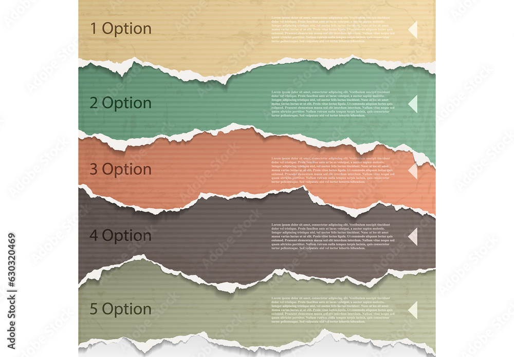 Design elements - multi colored torn paper. Stock Template | Adobe Stock