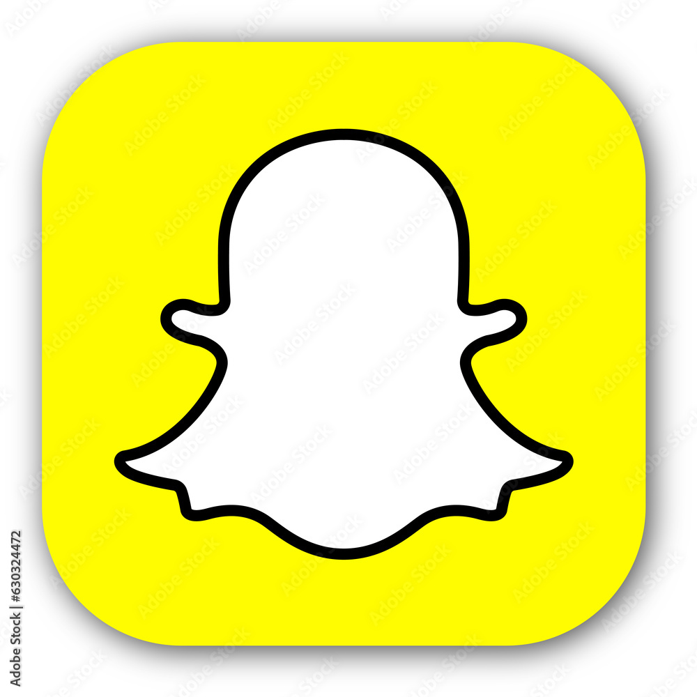 Snapchat social network icon on transparent background with realistic ...