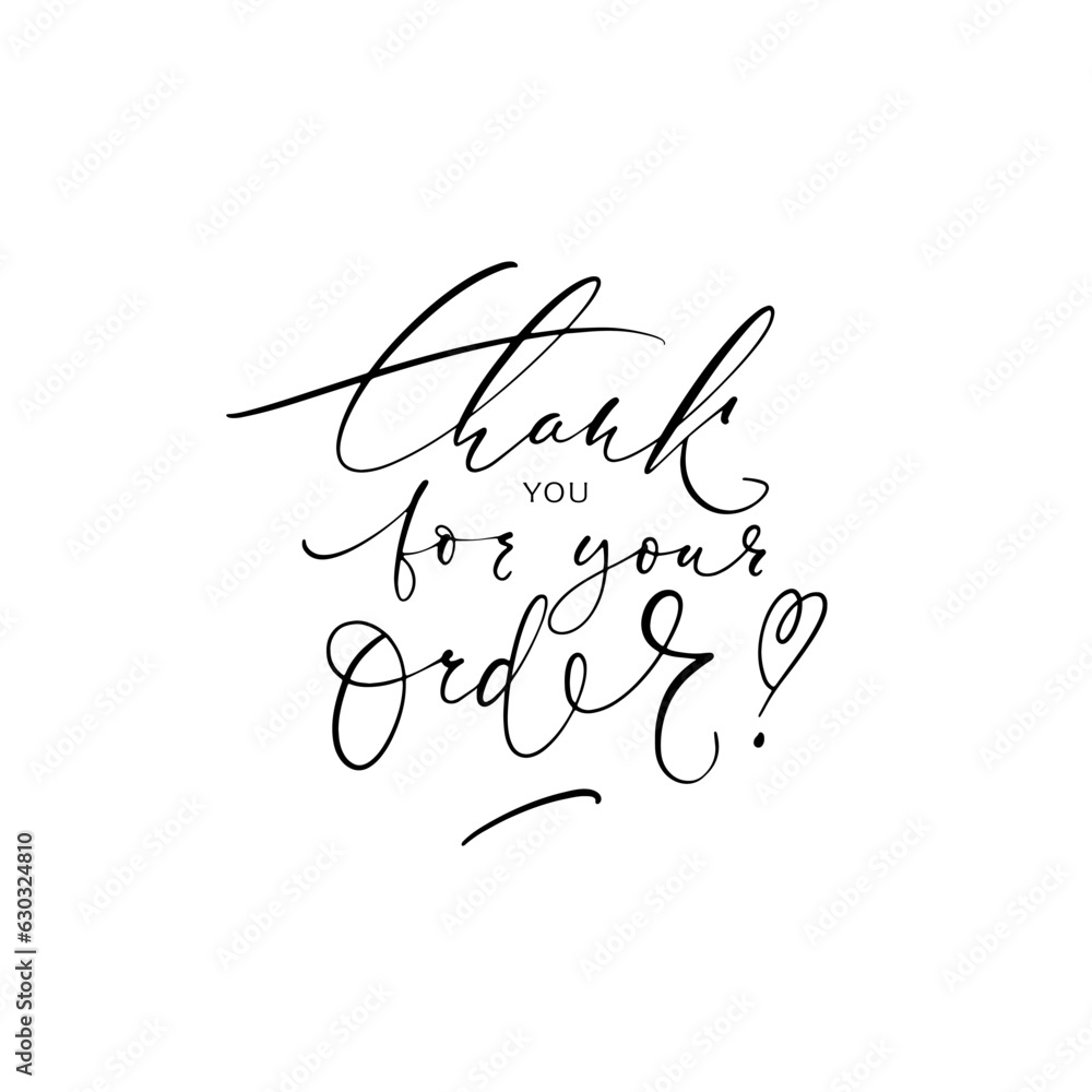 Thank you for your order square card. Elegant ink script vector modern ...