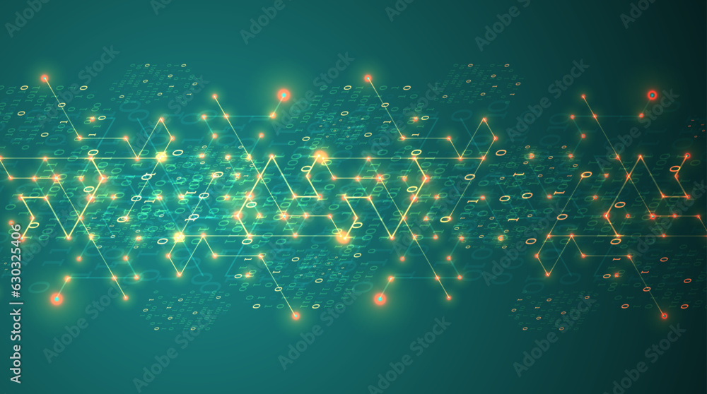 Isometric illustration. Digital technology and engineering background ...