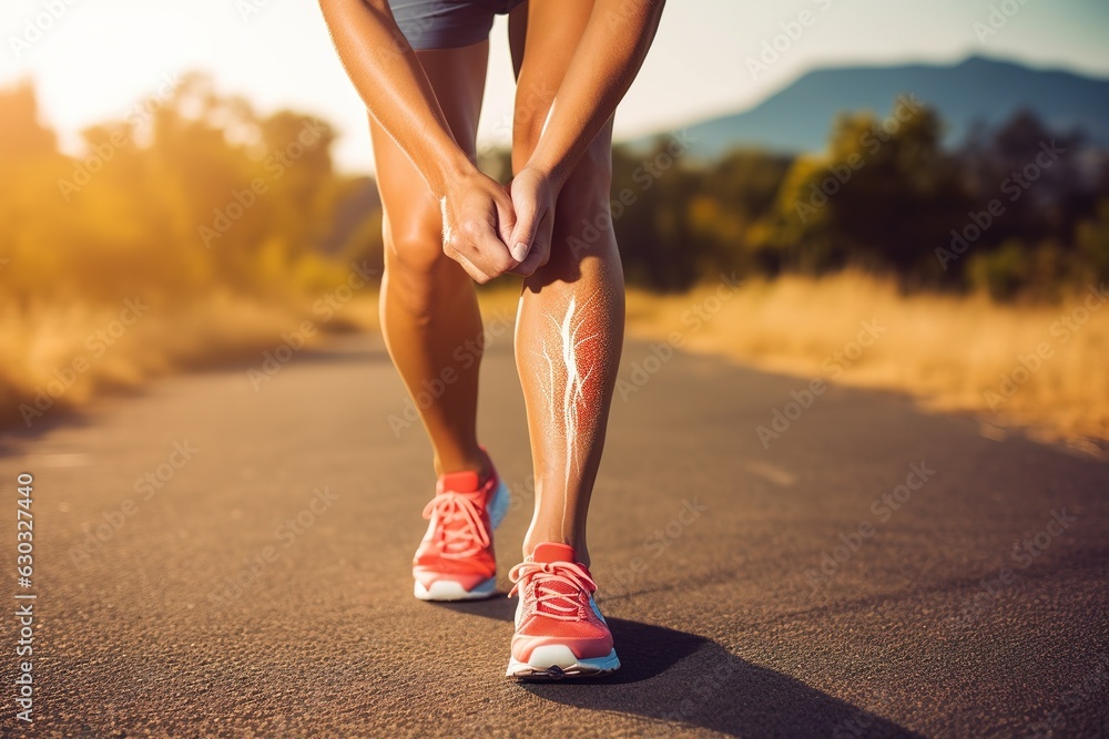 knee pain and legs injury at park after training Stock Photo | Adobe Stock