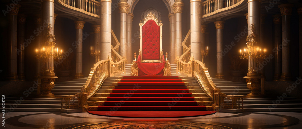 3D render of Royal throne hall generated by AI, Throne of the kings ...