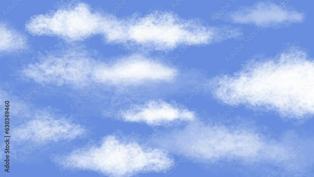 Realistic Cloudy sky animation. Animated Animated Clouds time-lapse on Blue Sky Background ...