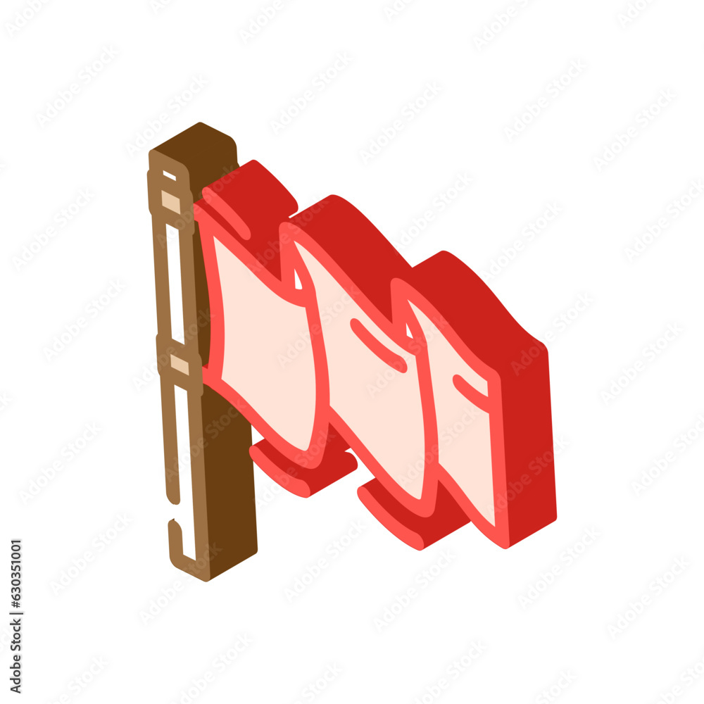 red flag alert isometric icon vector. red flag alert sign. isolated ...