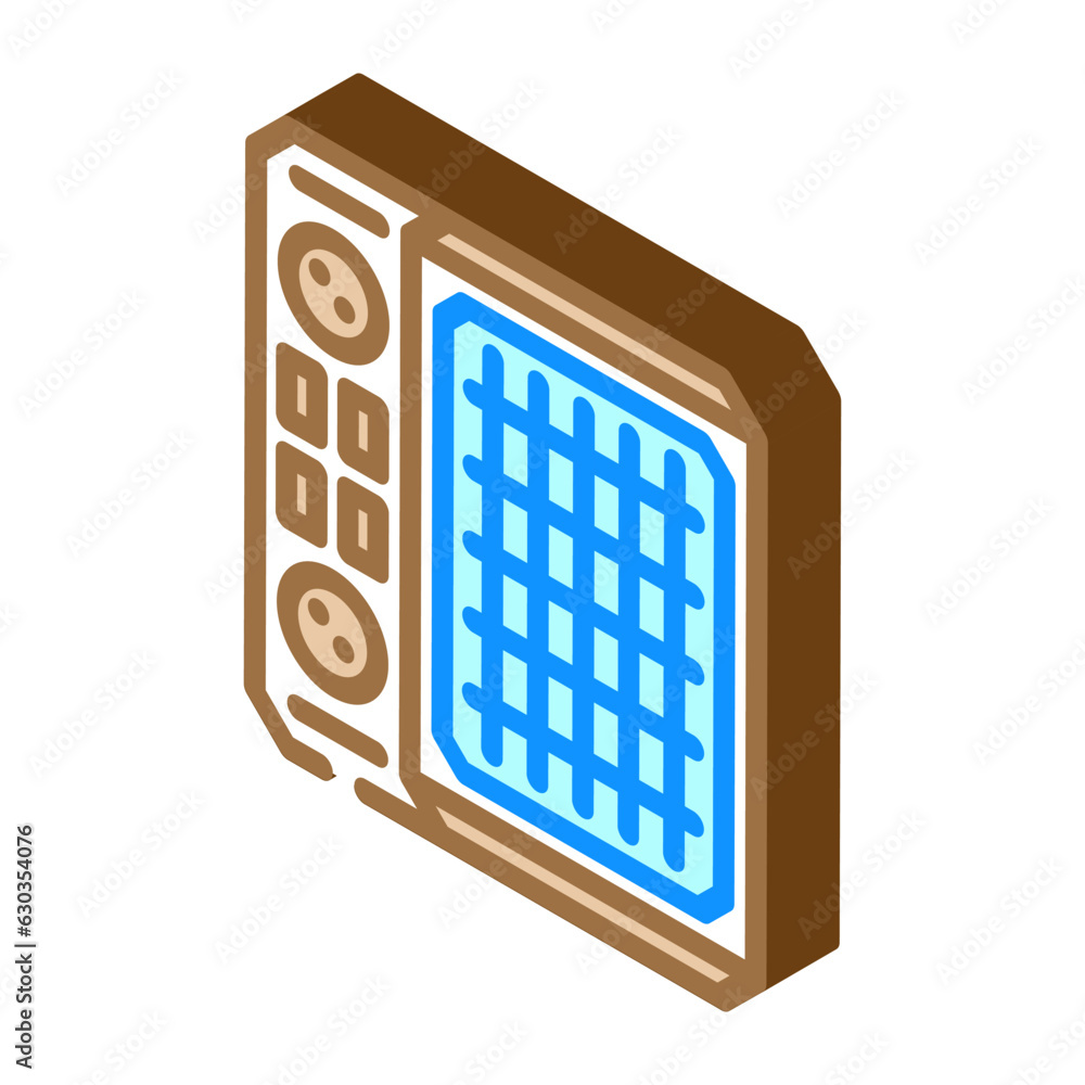 solar battery charger glamping isometric icon vector. solar battery ...