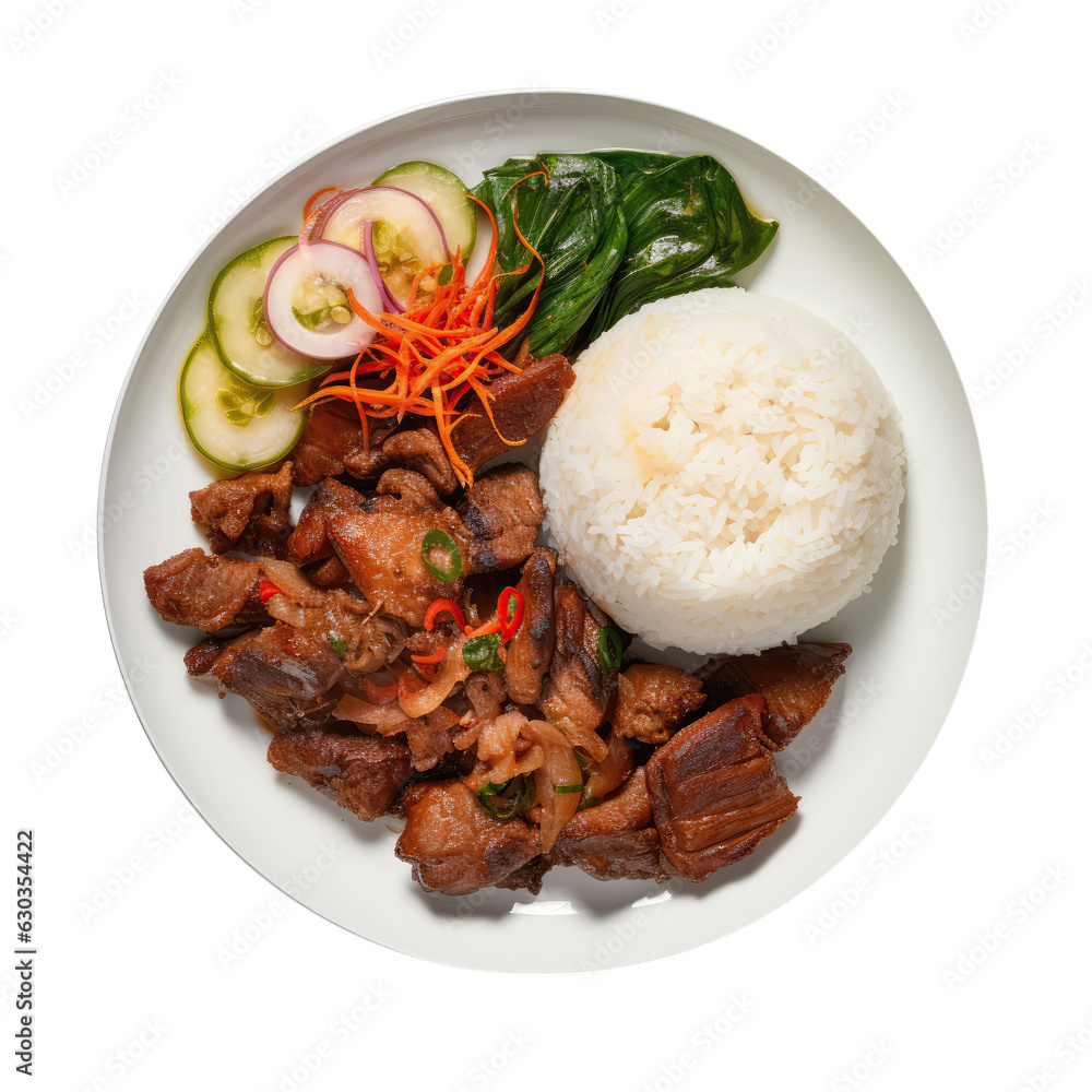 Laing Filipino Cuisine On White Plate On Isolated Transparent ...
