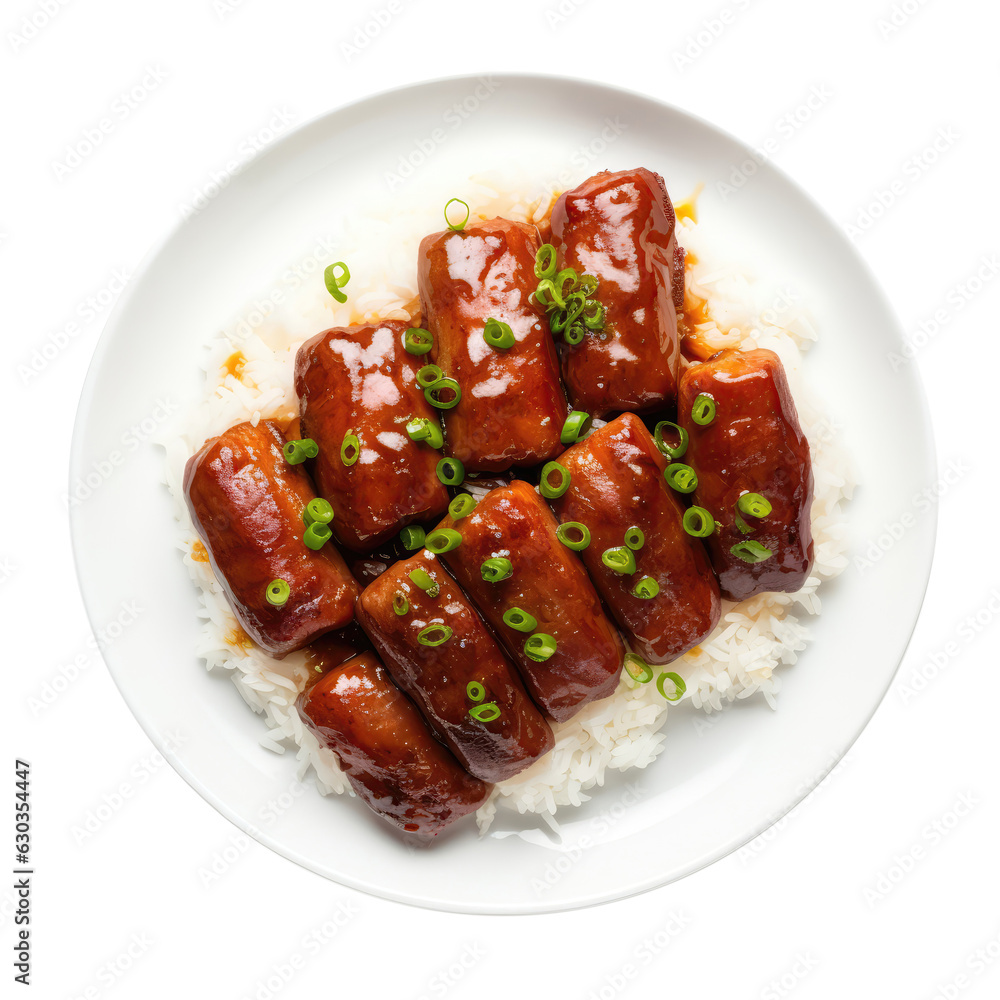 Longganisa Filipino Cuisine On White Plate On Isolated Transparent ...