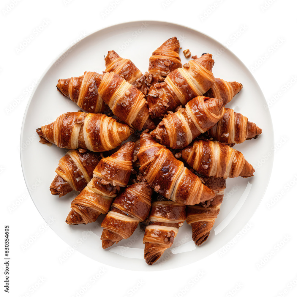 Rugelach Israeli Cuisine On White Plate On Isolated Transparent ...