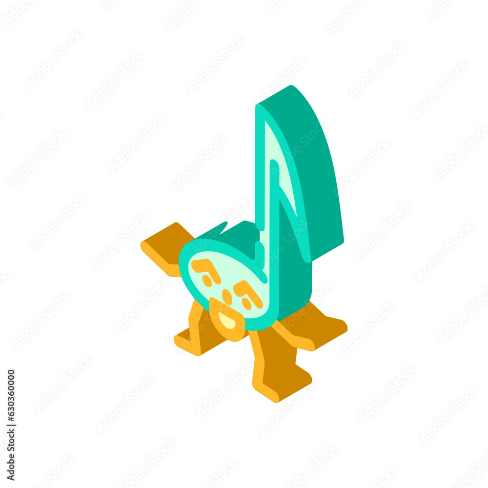 Vetor de music note character retro isometric icon vector. music note ...