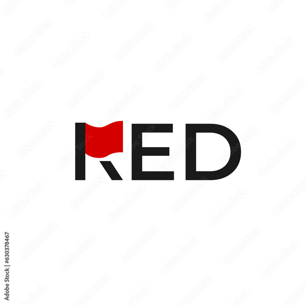 Letter R flag logo Icon. Simple Flag initial R red logo and brand ...