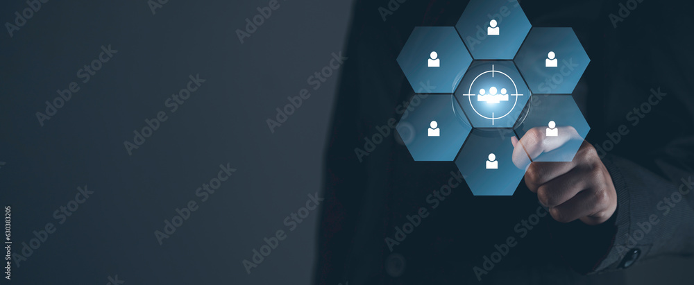 Human resources or Target customer concept. Customer relationship ...