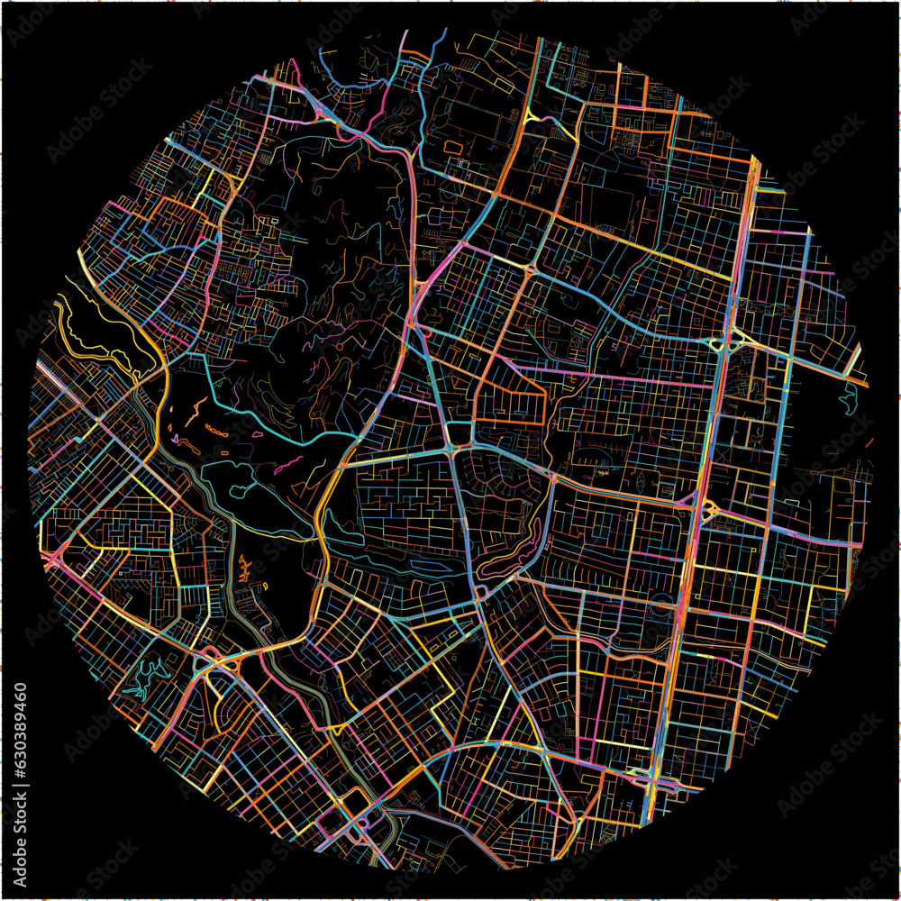 Colorful Map of Bogota with all major and minor roads. เวกเตอร์สต็อก ...