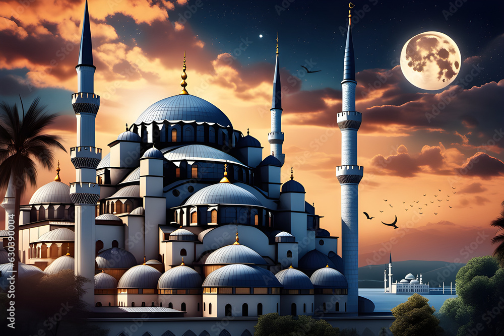 beautiful mosque islamic background. istanbul ottoman turkish mosque ...
