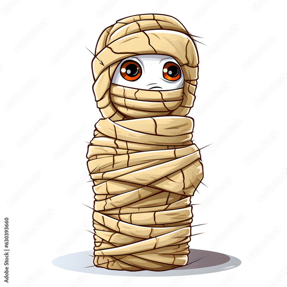 Cartoon clipart of mummy wrapped in bandages Stock Illustration | Adobe ...
