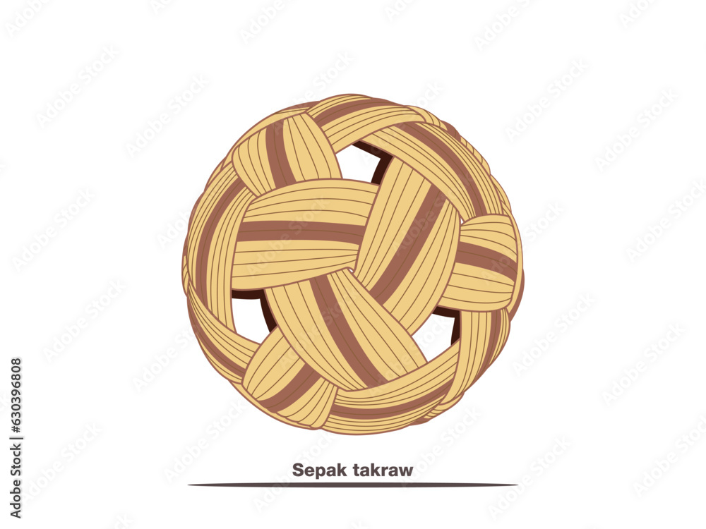 Vector illustration of sepak takraw ball. Sepak Takraw ball icon, sport ...