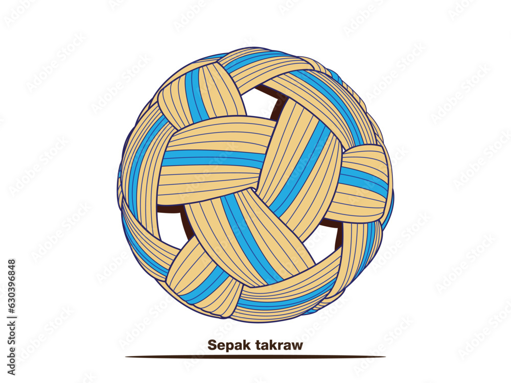 Vector illustration of sepak takraw ball. Sepak Takraw ball icon, sport ...