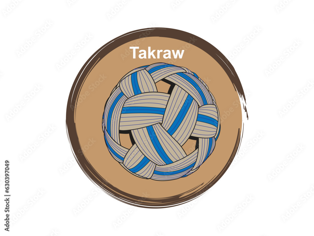 Vector illustration of sepak takraw ball. Sepak Takraw ball icon, sport ...