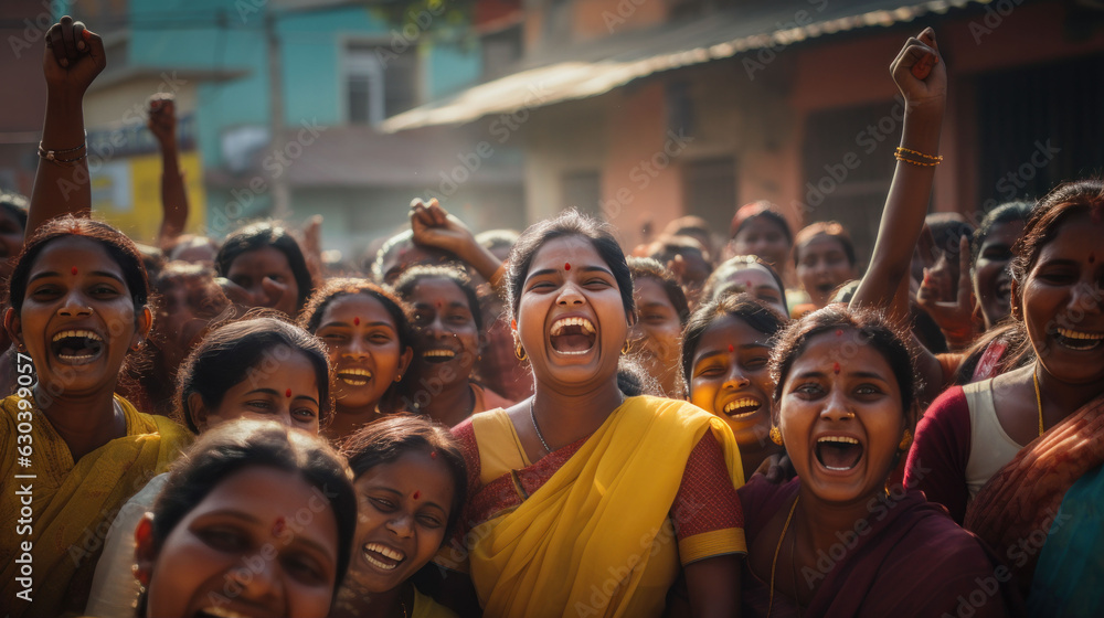 community of Indian people cheerful Stock Illustration | Adobe Stock
