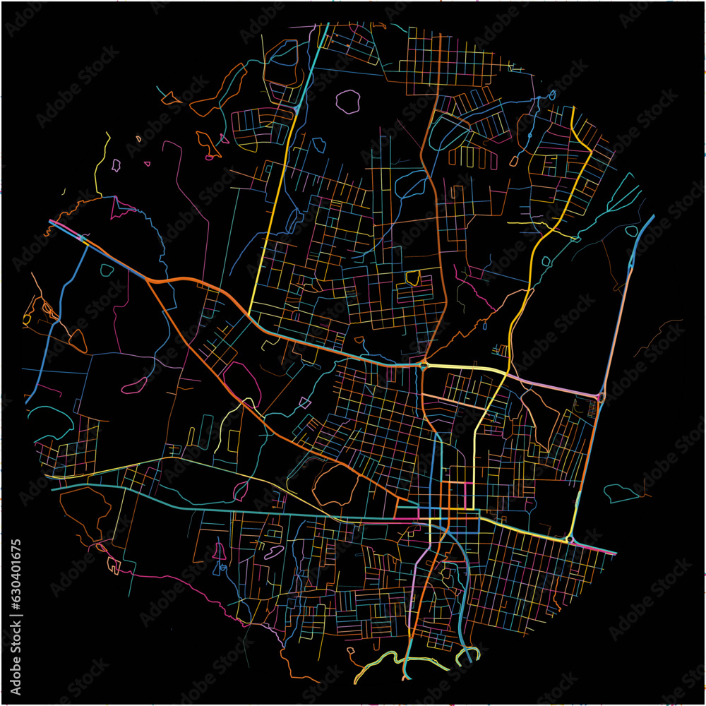 Colorful Map of Caucaia with all major and minor roads. vector de Stock ...