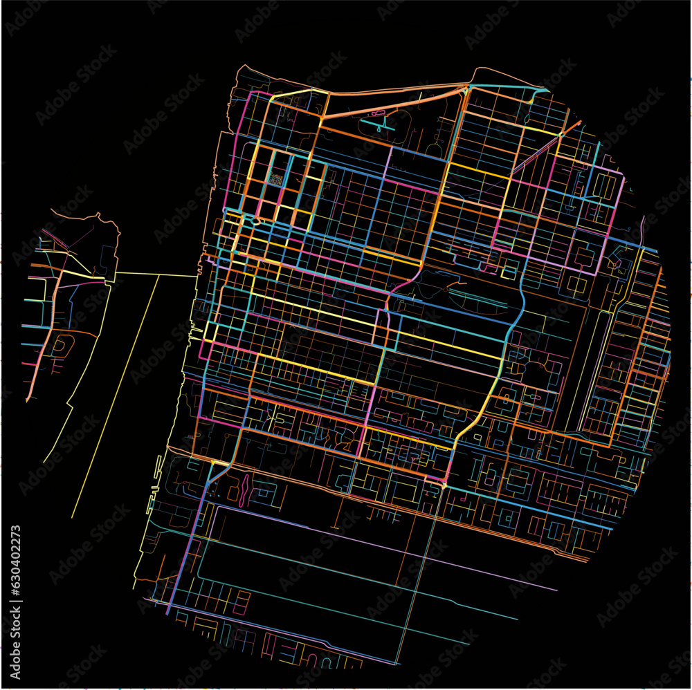 Colorful Map of Georgetown with all major and minor roads. Stock Vector ...