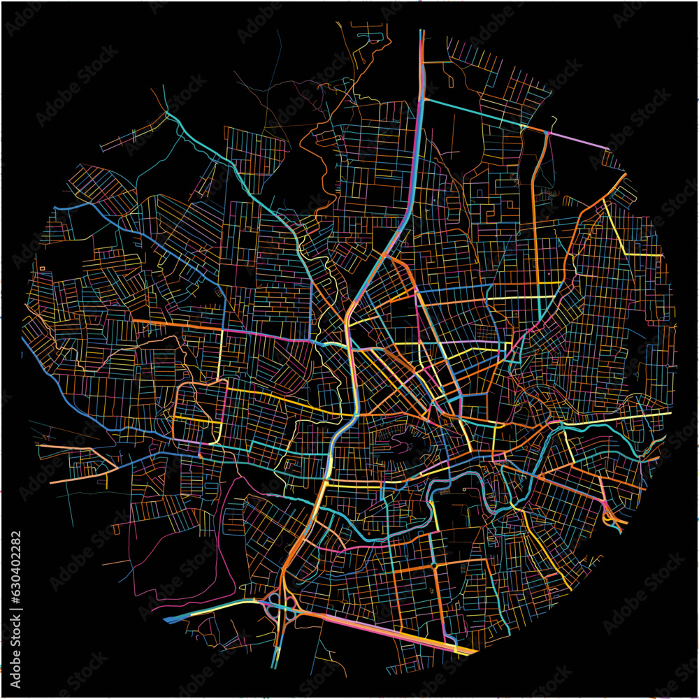 Colorful Map of Caruaru with all major and minor roads. vector de Stock ...