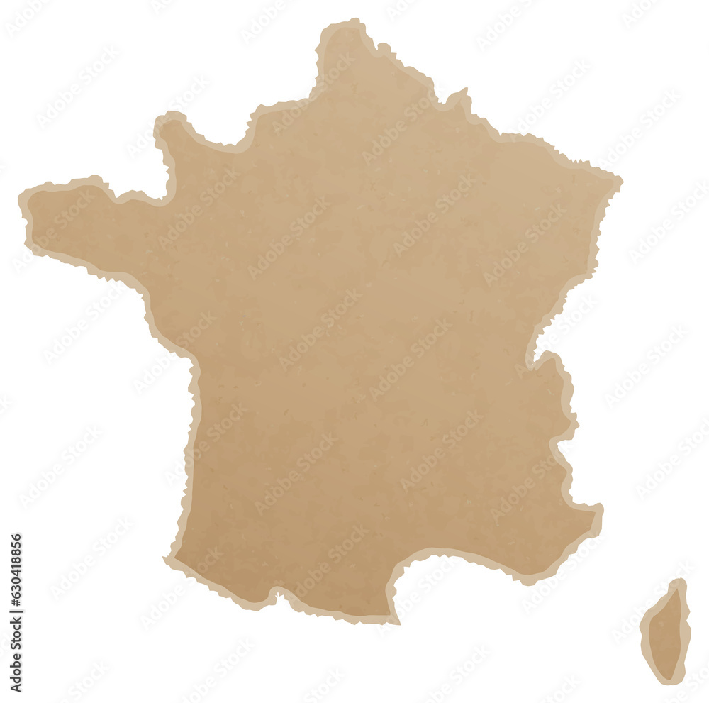 France map. French maps craft paper texture. Empty template information ...