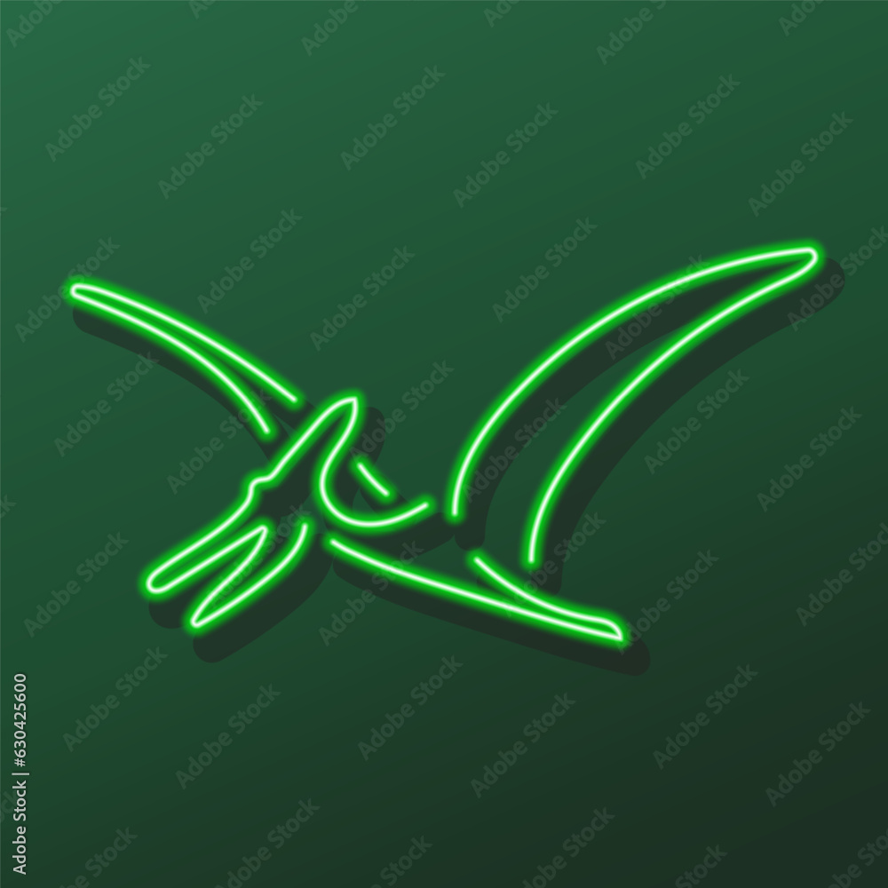 pterodactyl neon sign, modern glowing banner design, colorful modern ...