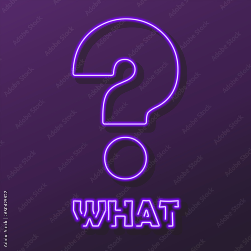 question mark neon sign, modern glowing banner design, colorful modern ...