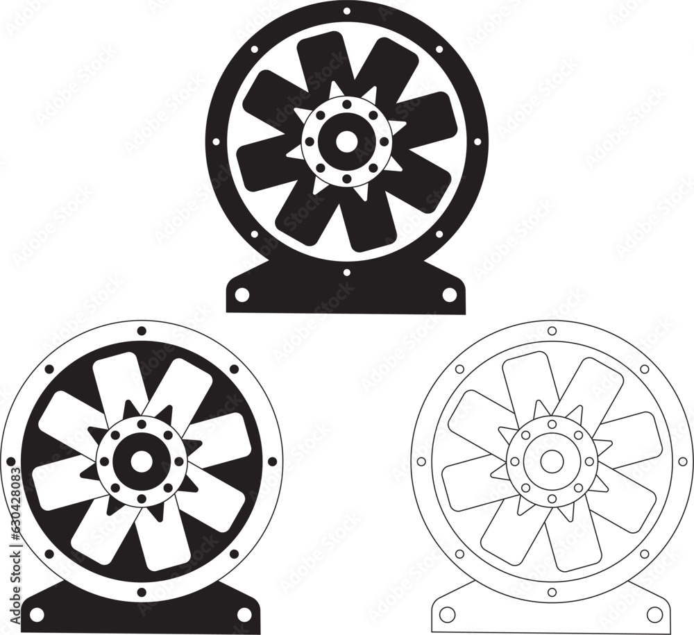 Industrial Fan SVG, Industrial Fan Silhouette, Exhaust Fan SVG Stock ...