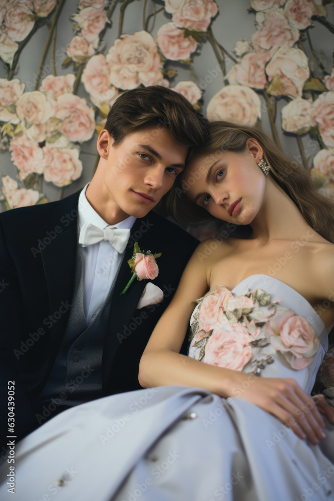male/female woman/man model/couple in love in magazine editorial ...
