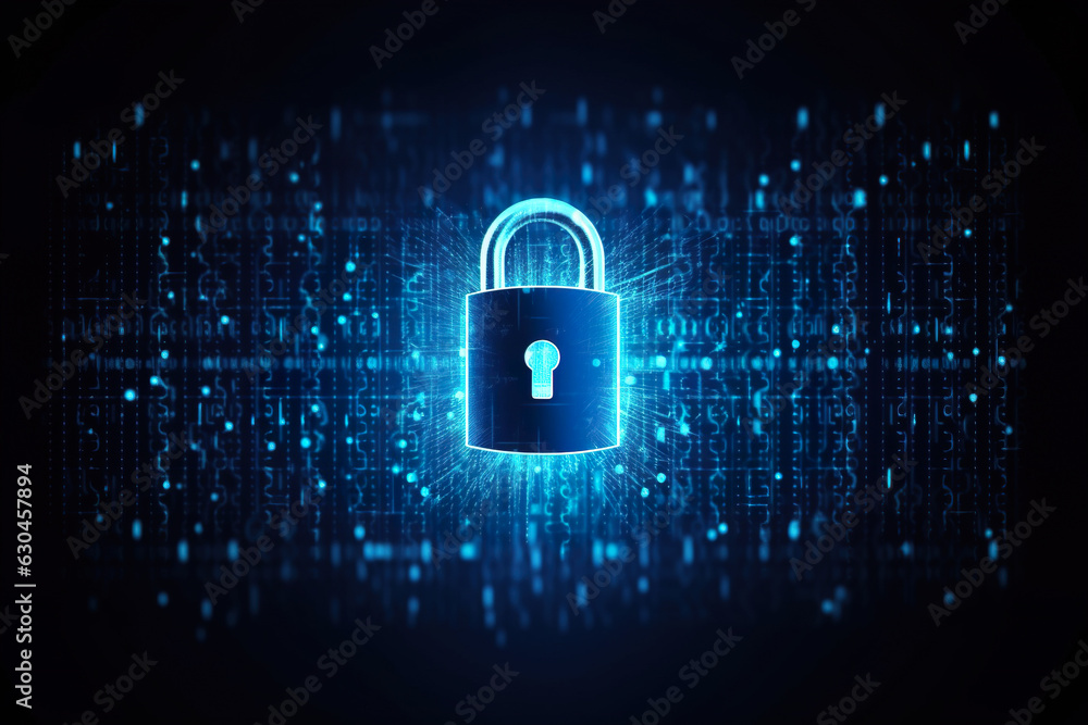 Cyber security concept with binary code and padlock. Stock Illustration | Adobe Stock