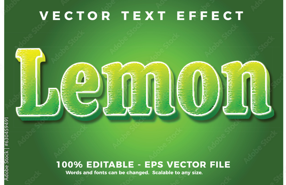 Lemon, Modern editable 3d text effect. 3d template editable text effect ...