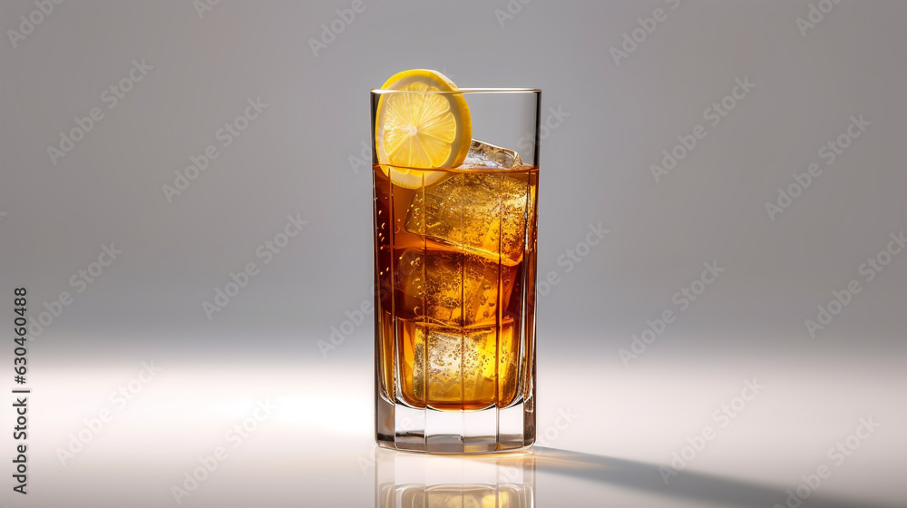 Tall Glass Highball Cocktail Rum and Coke Bourbon on the rock with ...