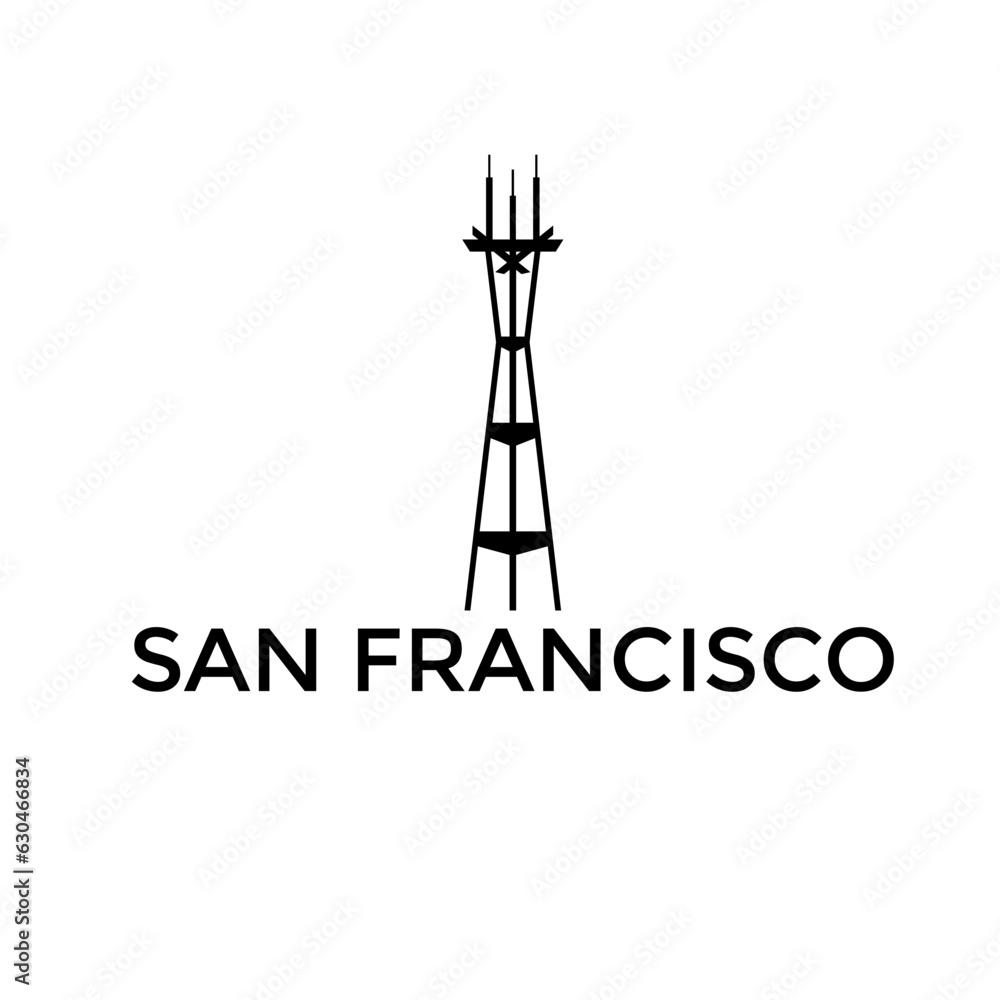 Sutro Tower san francisco simple vector logo Stock Vector | Adobe Stock