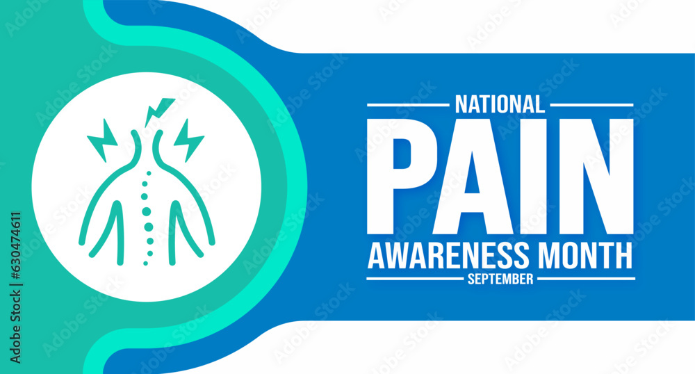 September is national Pain Awareness Month background template. Holiday ...