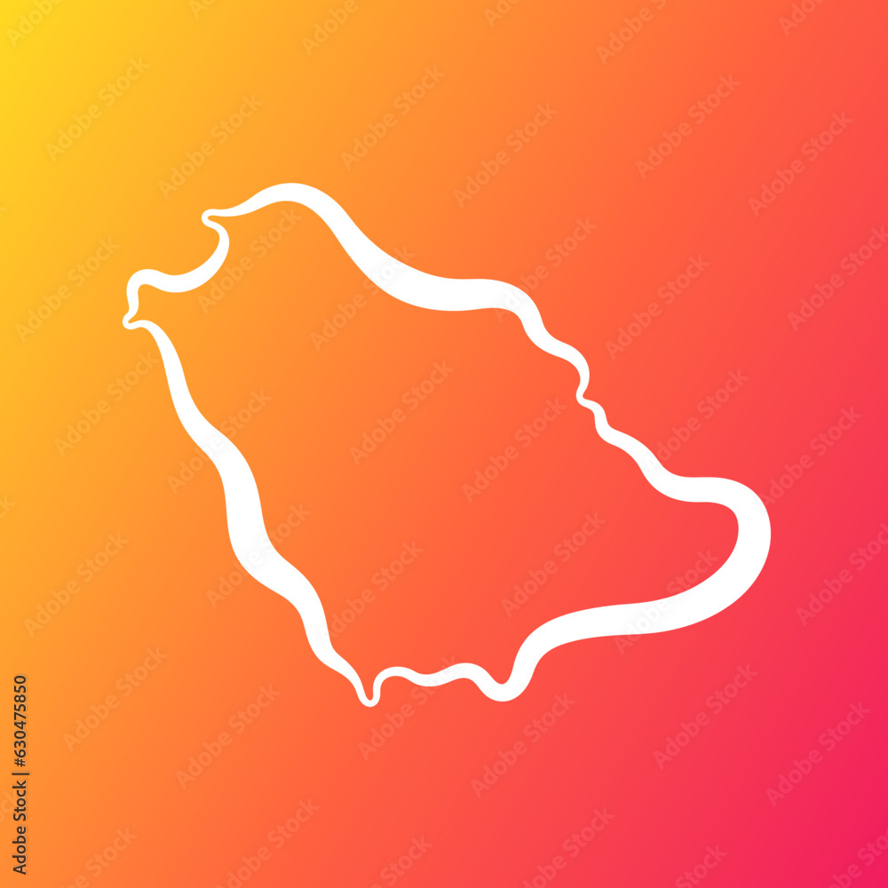 Poster Saudi Arabia - Outline Map on Gradient Background – Wall Art ...