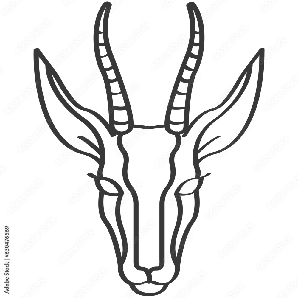 Vector hand drawn Gazelle face illustration Stock Vector | Adobe Stock
