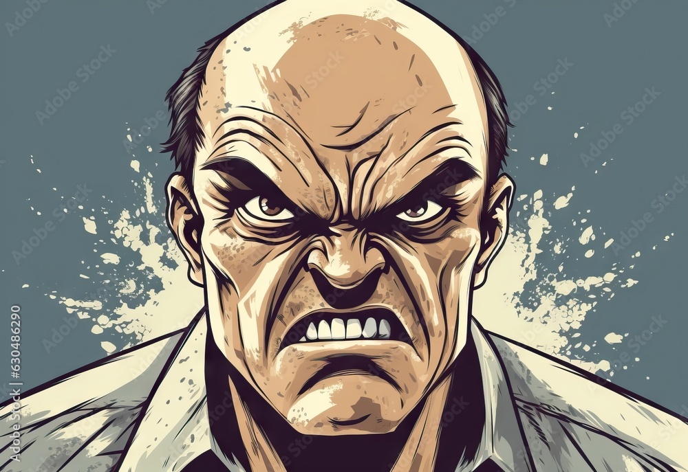 Angry man. Pop art retro comic book style illustration. Stock ...