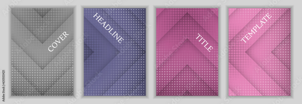 Dotted texture and arrow direction pattern business cover page layout ...