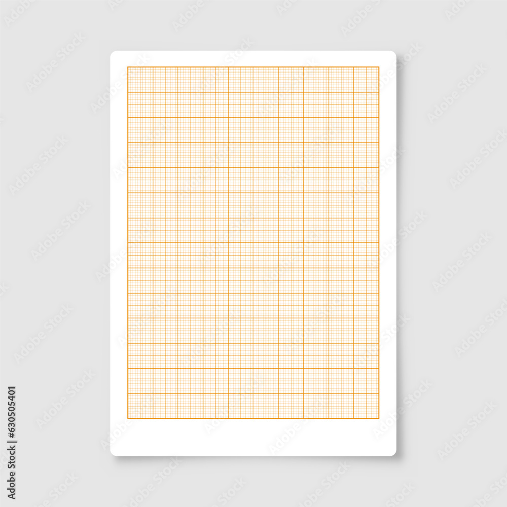 Sheet of graph paper with grid. Millimeter paper texture, geometric ...