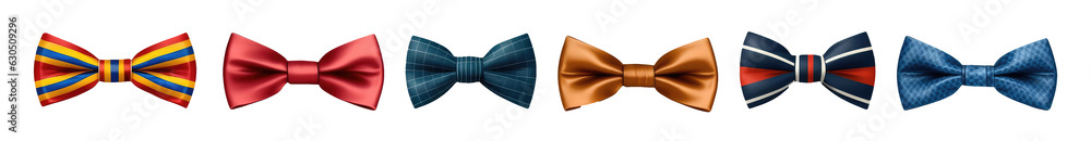 A set of bow ties isolated on white transparent png background, cutout ...