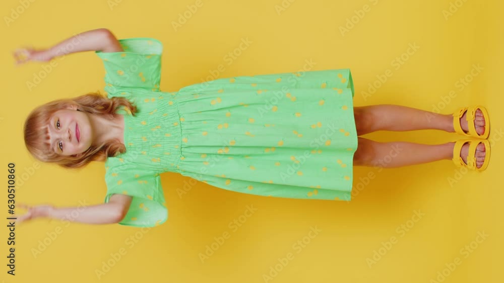 Excited amazed child girl kid looking shocked surprised wow showing ...