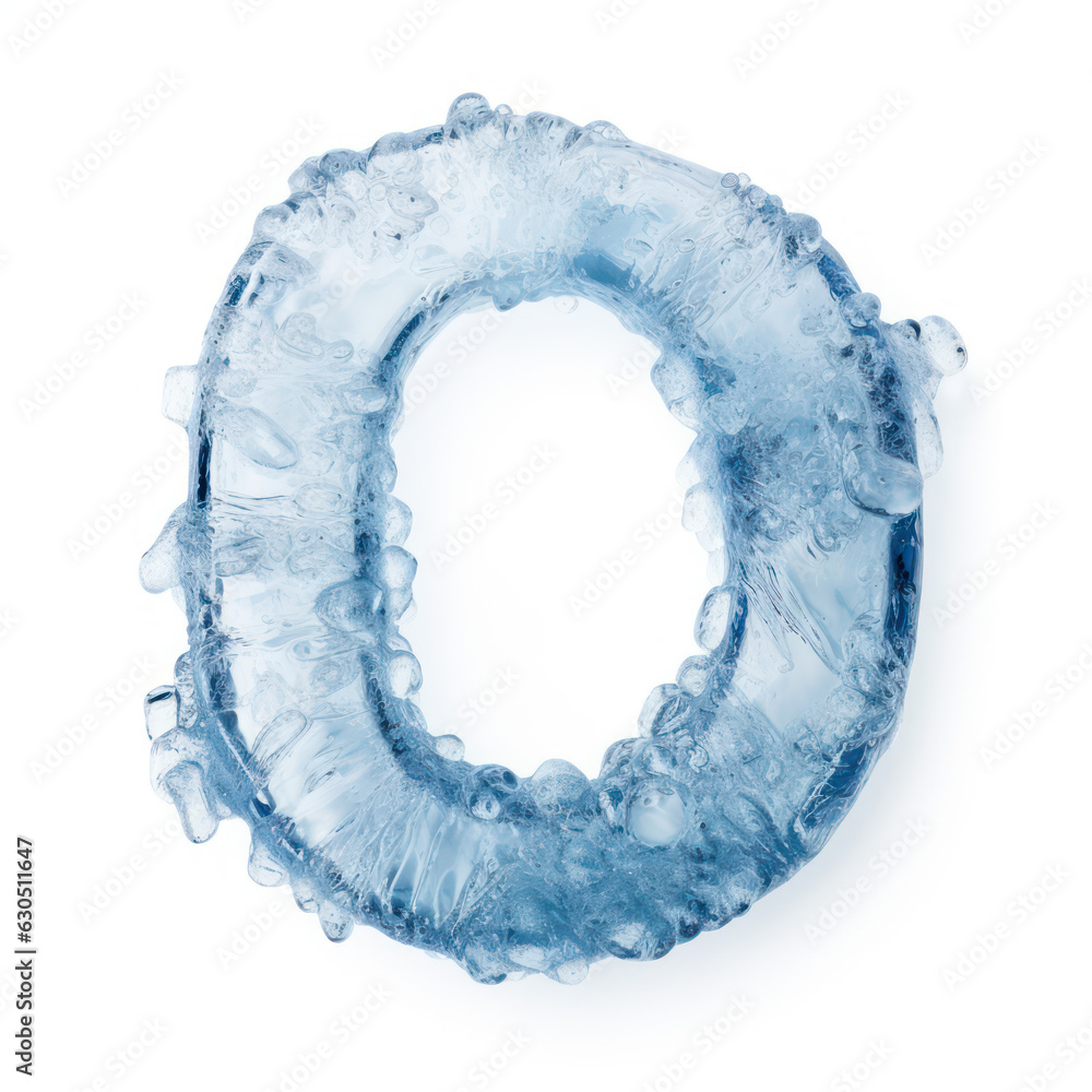 letter O in the shape of ice, ice typography letter font illustration ...